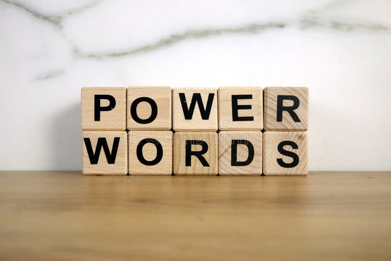 Text Power Words from Wooden Blocks Stock Image - Image of experience ...
