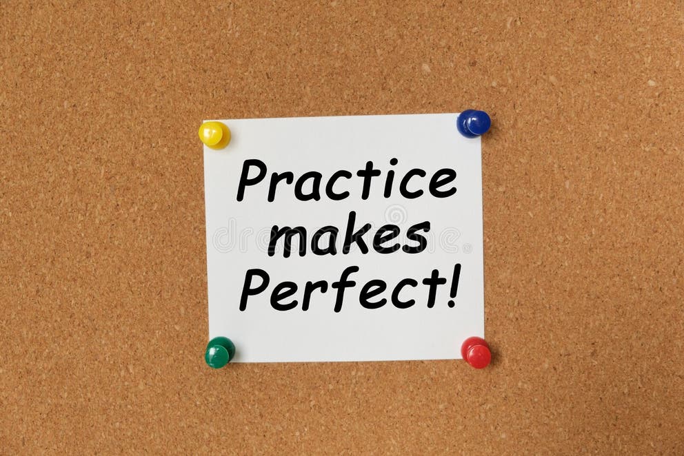 Text Practice Makes Perfect! Written on a Sticker Stock Image - Image ...