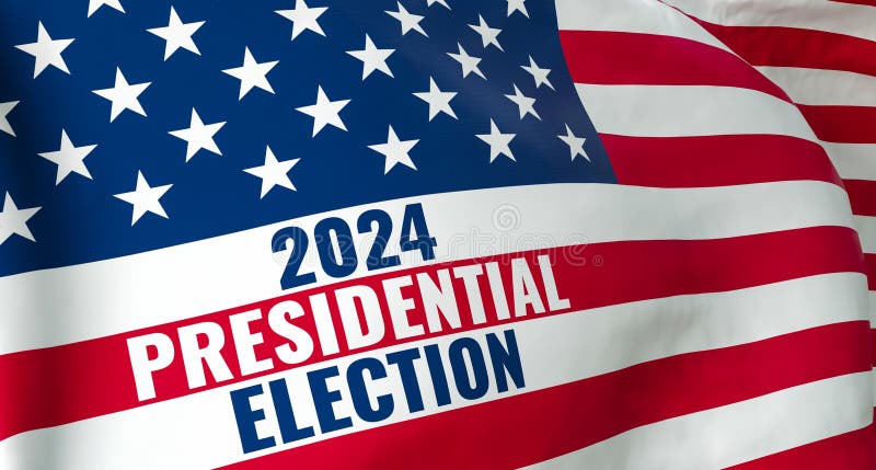 Text 2024 - Presidential Election - Written on an American Flag Stock ...
