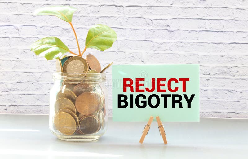 Text Prevent Bigotry Written in Blue Under a Wire Mesh Stock Photo ...