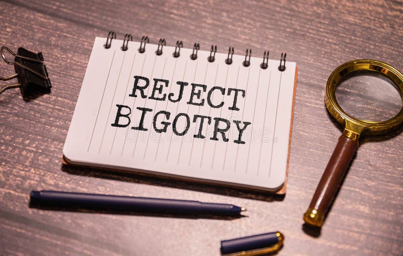 Text Prevent Bigotry Written in Blue Under a Wire Mesh Stock Photo ...