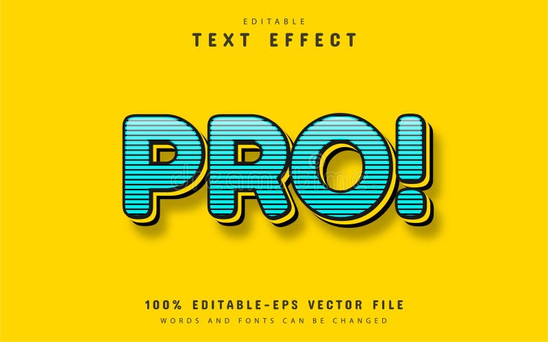 Text Pro - Blue Text Effect with Stripes Stock Vector - Illustration of ...