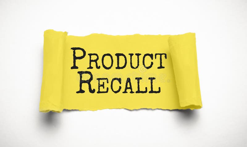 The Text Product Recall Appearing Behind Torn Brown Paper Stock Image ...