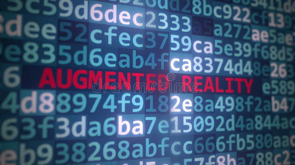 AUGMENTED REALITY Text and Program Code on the Computer Screen. 3D ...