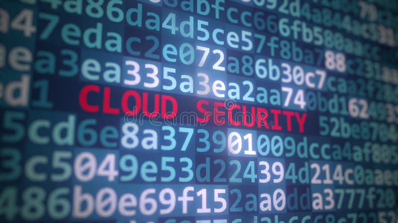 Cloud Security Text And Source Code On The Computer Monitor 3d