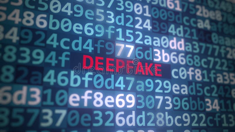 Code and DEEPFAKE Text on the Computer Display. 3D Rendering Stock Illustration - Illustration ...