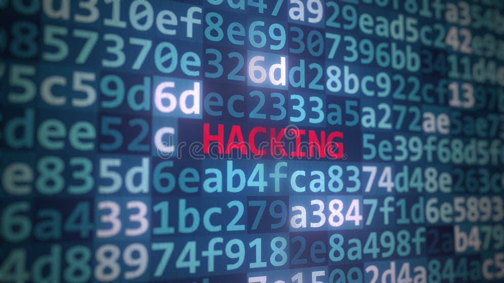 HACKING Text and Source Code on the Computer Monitor, 3D Rendering ...