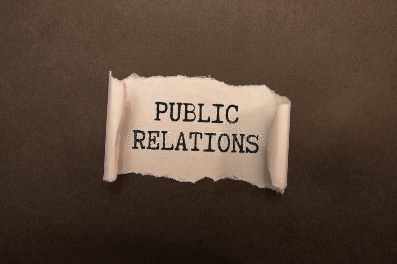 Text Public Relations on White Sticker with Yellow Background Stock Photo - Image of publicity ...
