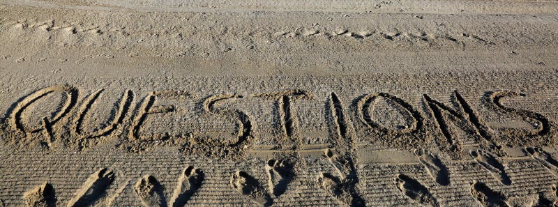 Any Questions Writing on the Beach Sand Stock Photo - Image of ...