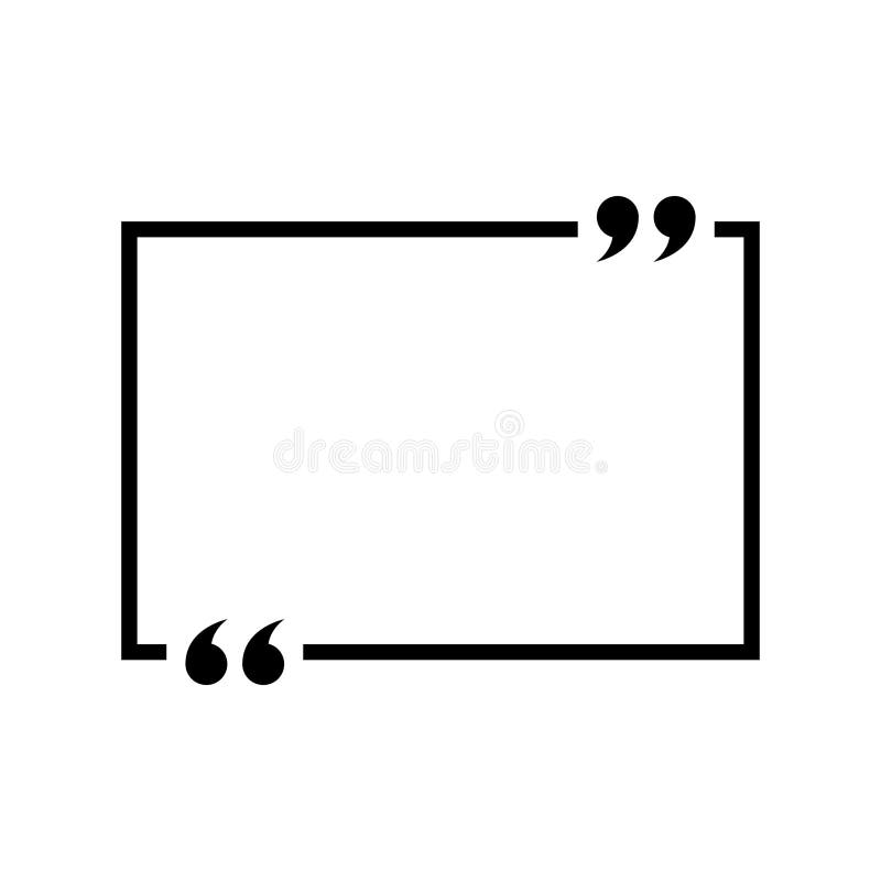 Text Quote Sign in Flat Style. Rectangle Quotes Frame Icon Vector Stock ...