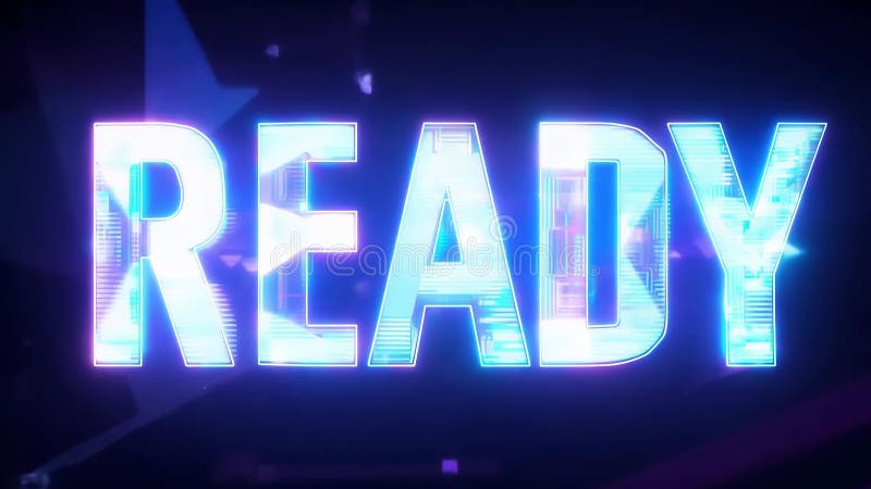 Text READY with Neon Letters and Retro Computer Style Stock Video ...