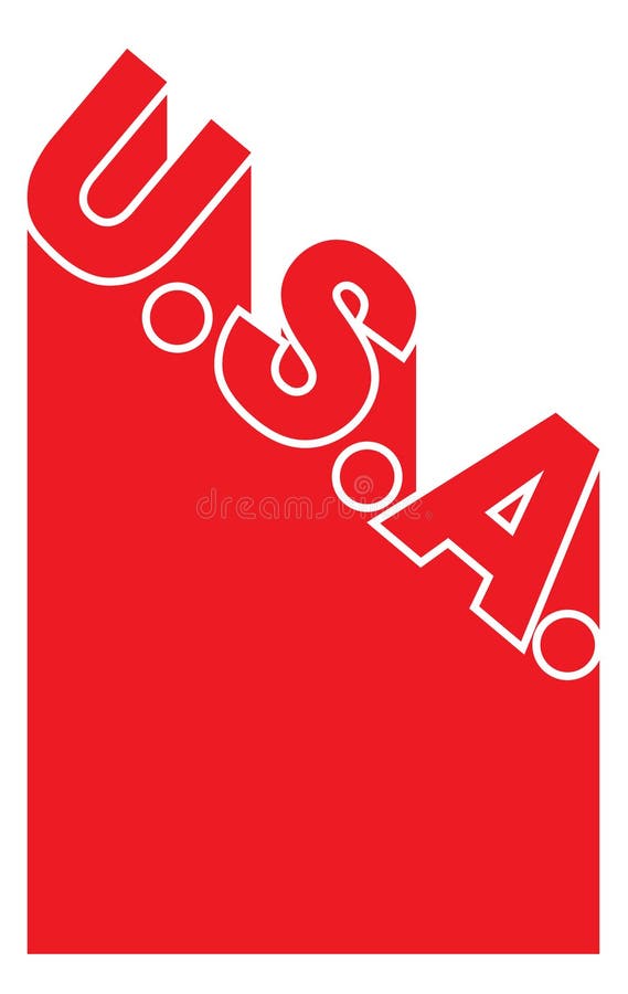 USA Angled Shadow Text stock vector. Illustration of drawing - 164751658