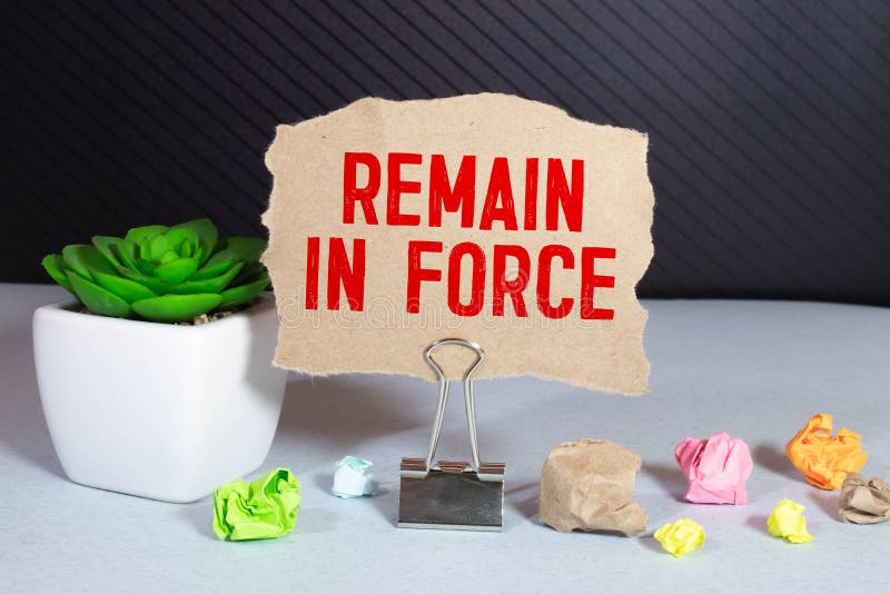 Text Remain in Force on Torn Paper Stock Image - Image of world, tunnel ...