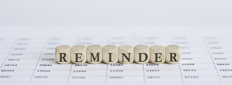 Text REMINDER on a Wooden Cube Blocks Stock Image - Image of optimize ...