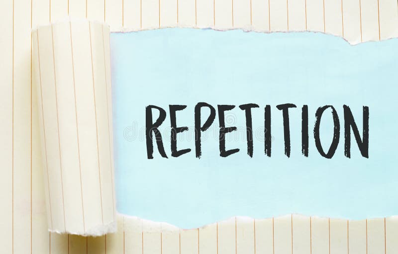 The Text REPETITION Appearing Behind Torn White Paper Stock Photo ...
