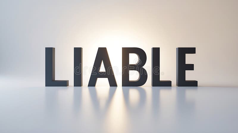 Text Representation of the Word Liable in Bold Letters Against a Light ...