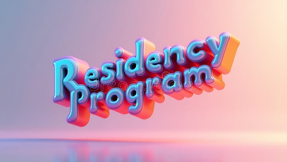 Residency Program Promotional Text Design with Colorful 3D Lettering ...