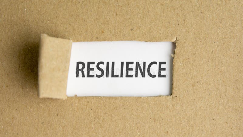 The Text Resilience Appearing Behind Torn Paper Stock Image - Image of ...