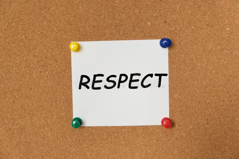 Text RESPECT Written On A Sticker Stock Image - Image of background ...