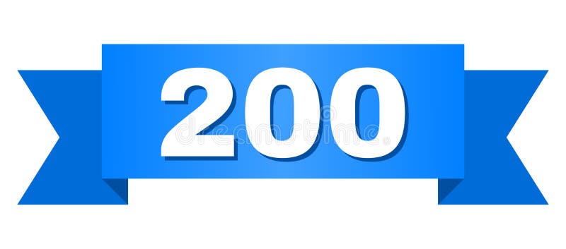 Blue Ribbon with 200 Title stock illustration. Illustration of emblem ...