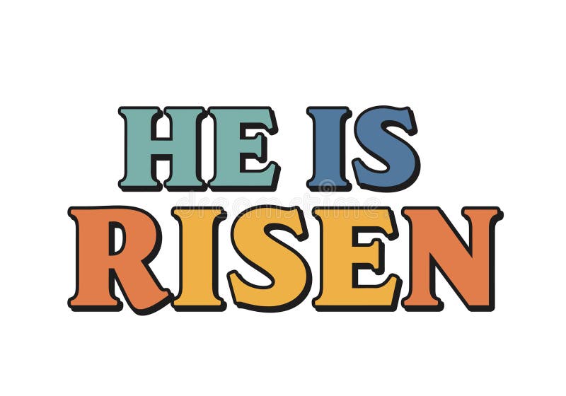 Clipart he is risen stock vector. Illustration of hope - 369205200