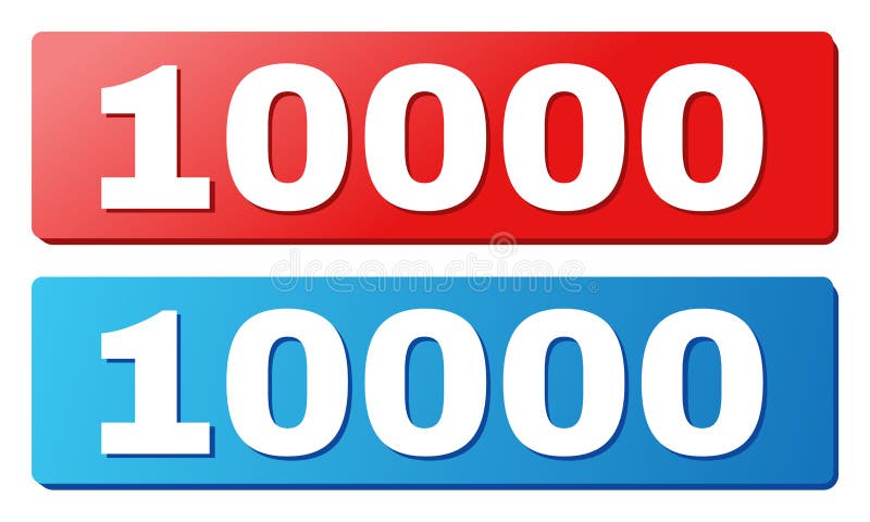 10000 Title on Blue and Red Rectangle Buttons Stock Vector ...