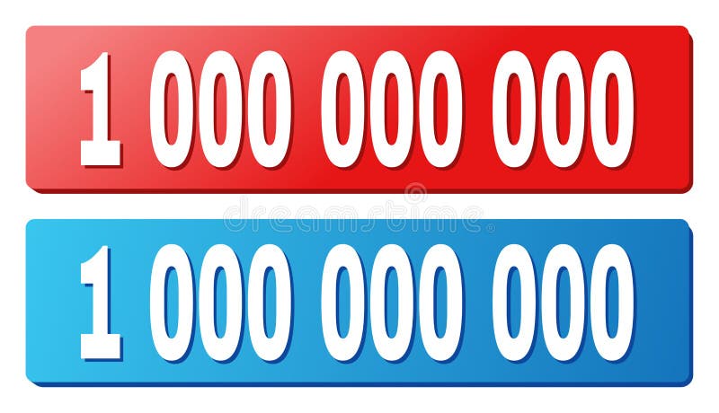 1 000 000 000 Title on Blue and Red Rectangle Buttons Stock Vector ...