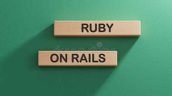 Text RUBY on RAILS. Wooden Cube Blocks Stock Illustration ...