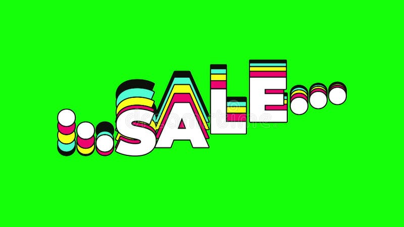 Text Sale Wavy Bright Loop Animation. Word Sale Animated on Green ...