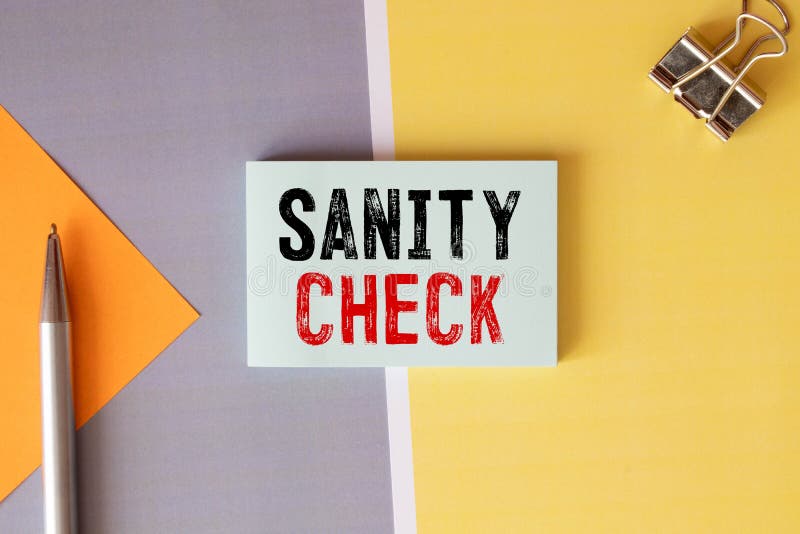 Text Sanity Check on White Business Card Stock Photo - Image of ...