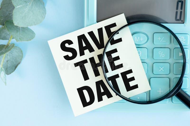 Text Save the Date on White Paper on the Laptop Computer, Business ...