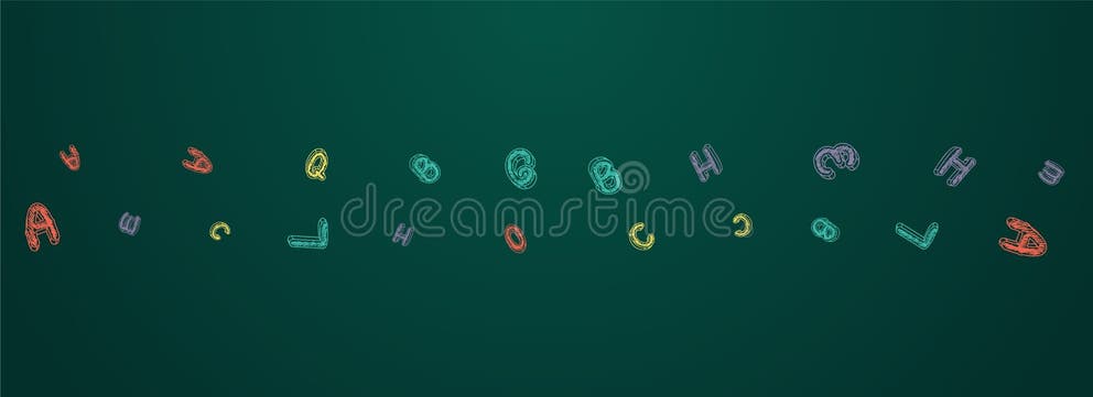 Alphabet Blackboard Vector Panoramic Background Stock Illustrations ...
