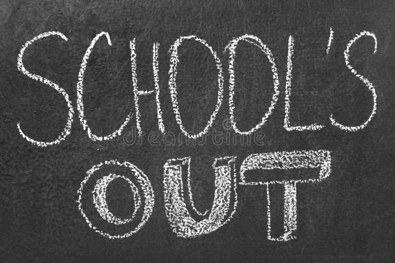 Text School`s Out Written on Chalkboard. Summer Holidays Stock Image ...