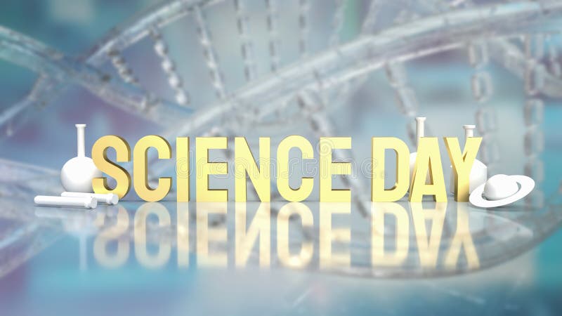 Text Science Day for Holiday Concept 3d Rendering Stock Illustration ...