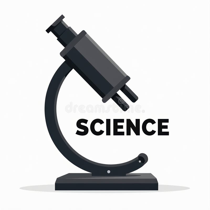 Text "Science", Microscope Illustration for Set of Profession Cards ...