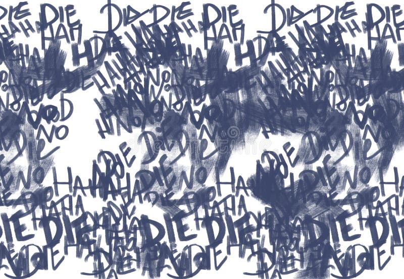 Text Scrawl with Psychedelic and Scary Sentences, Laughter and Grunge ...