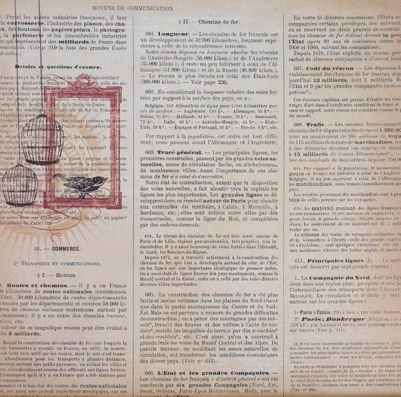 Text Script Based Background with French Theme Stock Image - Image of ...