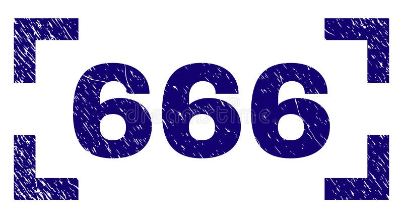 Scratched Textured 666 Stamp Seal Inside Corners Stock Vector ...