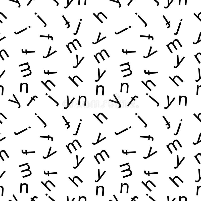 Text Seamless Pattern with Words.Seamless Vector Black on White Letters ...