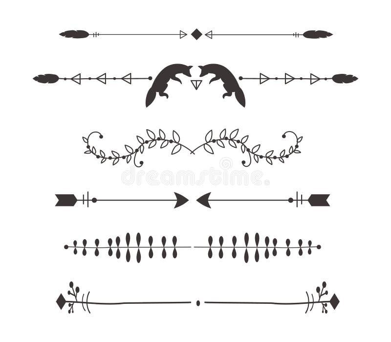Text Separators Decoration Vector Set. Stock Vector - Illustration of ...