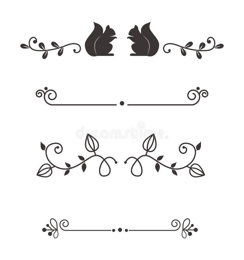 Text Separators Deccoration Vector Set. Stock Vector - Illustration of ...