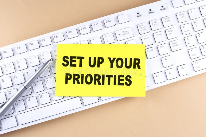 SET UP YOUR PRIORITIES Text on the Chart , Office Supplies, Business ...
