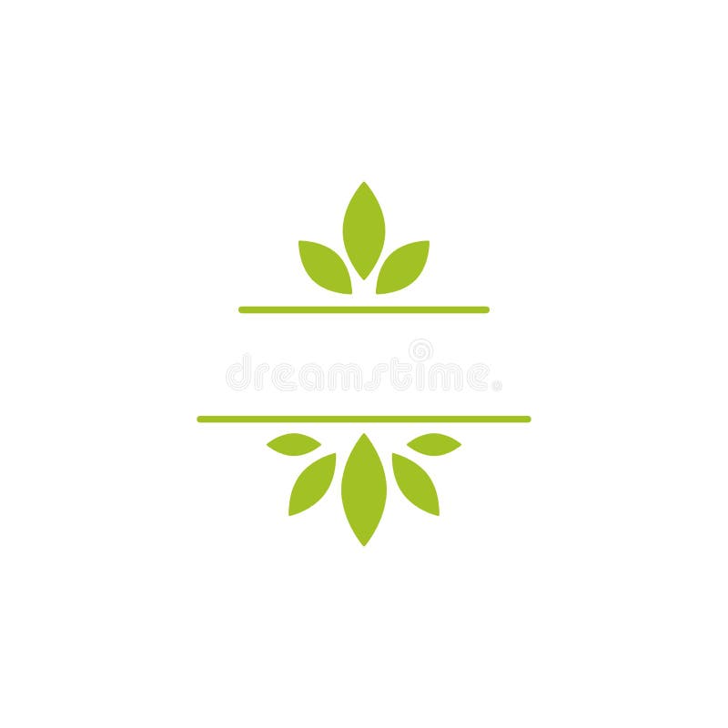 Text Shape with Green Leaves. Text Box Stock Illustration ...