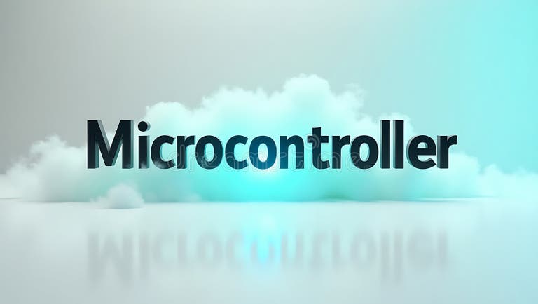Text Showcasing the Term Microcontroller with a Soft Cloud Background ...