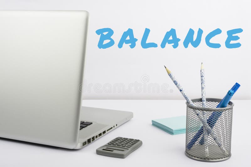 Hand Writing Sign Balance. Business Overview Condition in Which ...