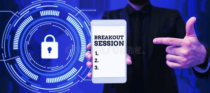 Text Showing Inspiration Breakout Session. Word for Workshop Discussion ...