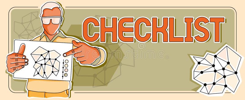 Text Showing Inspiration Checklist. Word for List Down of the Detailed ...