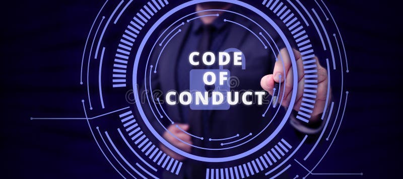 Sign Displaying Code of Conduct. Business Idea Ethics Rules Moral Codes ... Sign Displaying Code of Conduct. Business Idea Ethics Rules Moral Codes ...
