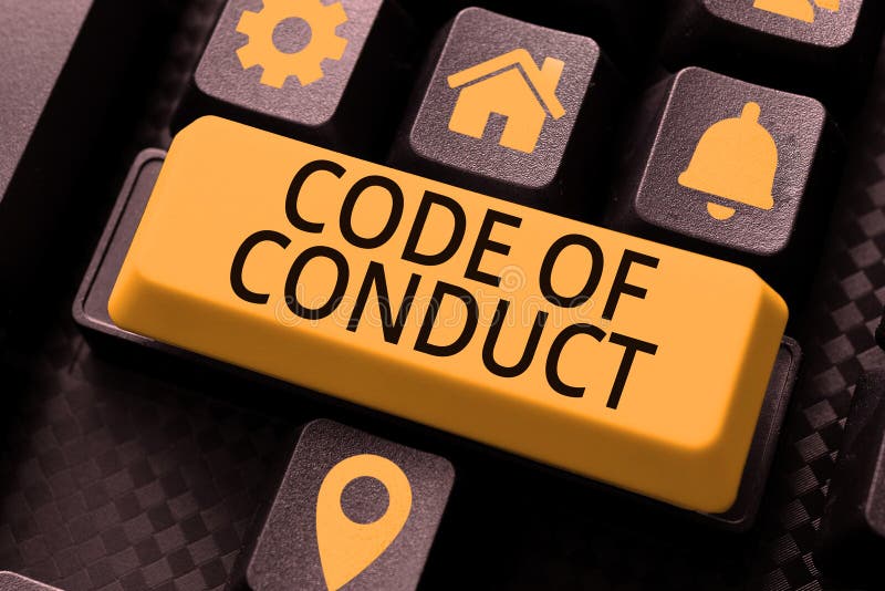 Hand Writing Sign Code of Conduct. Business Approach Ethics Rules Moral ... Hand Writing Sign Code of Conduct. Business Approach Ethics Rules Moral ...