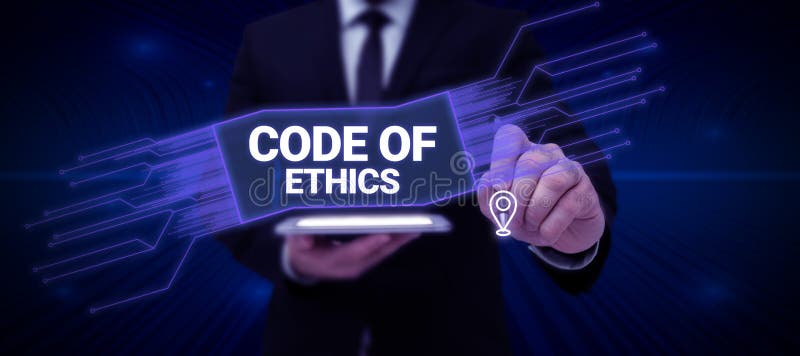 Text Showing Inspiration Code of Ethics. Business Overview Moral Rules ... Text Showing Inspiration Code of Ethics. Business Overview Moral Rules ...